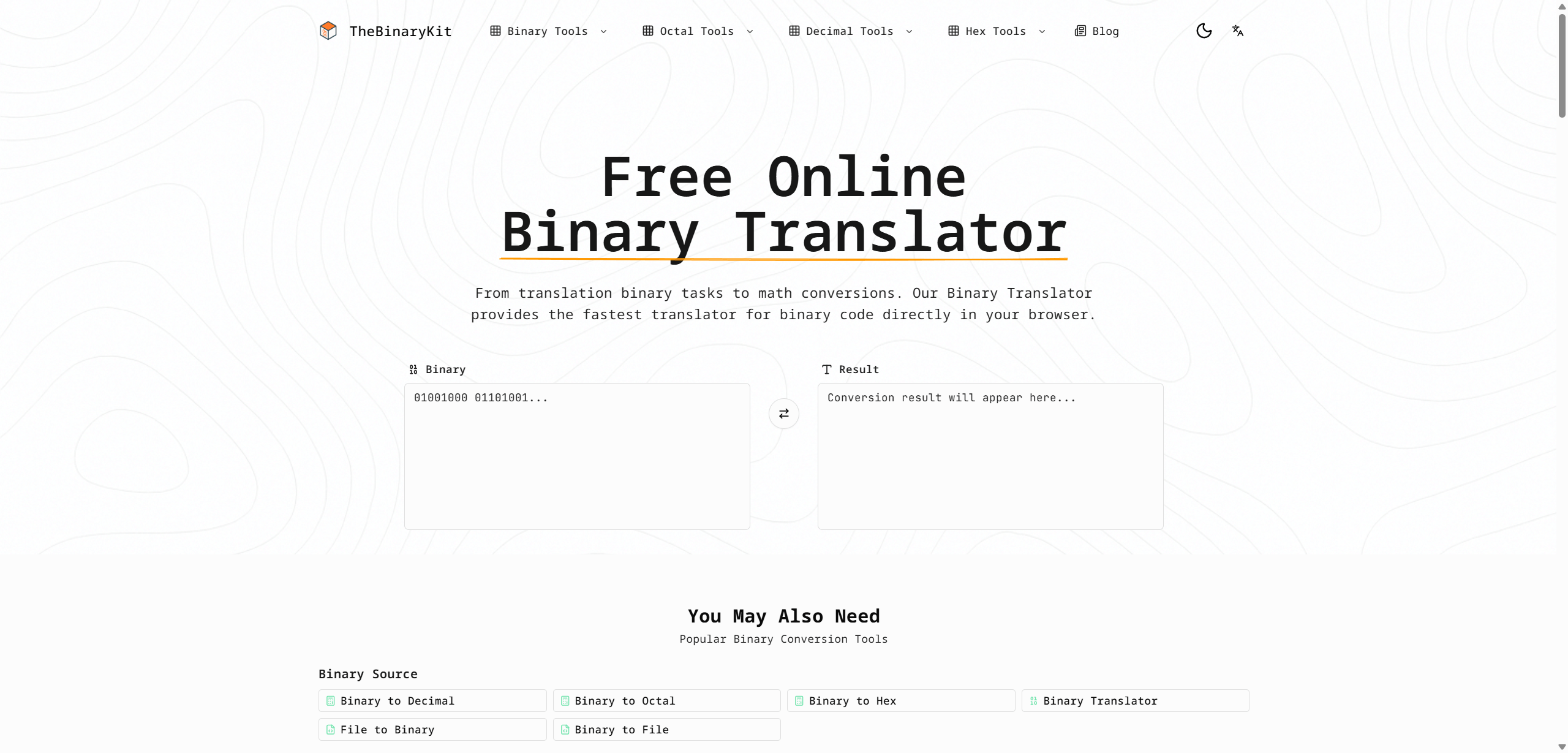 Binary Translator & Text to Binary Converter | TheBinaryKit